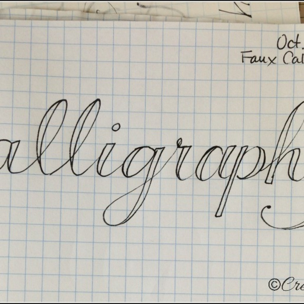 Weighted lines added to cursive writing for a calligraphic look ...